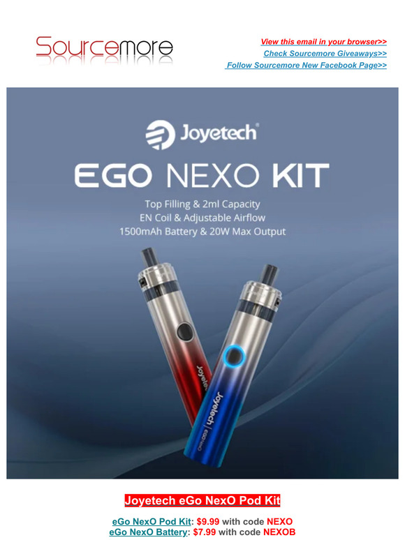 Sourcemore: New: Joyetech eGo NexO Pod Kit丨Vandy Vape BIIO Pod Kit | Milled