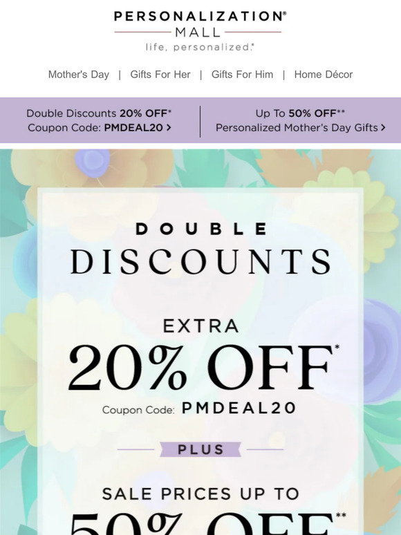 Personalization Mall: Double Discounts! Special Coupon + Sale Prices ...