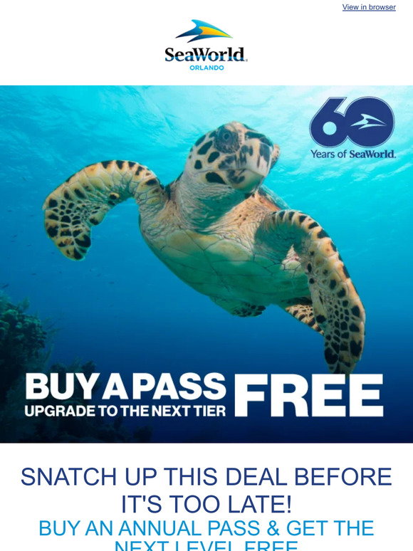 SeaWorld: One More Chance To Buy an Annual Pass & Get the Next Level ...