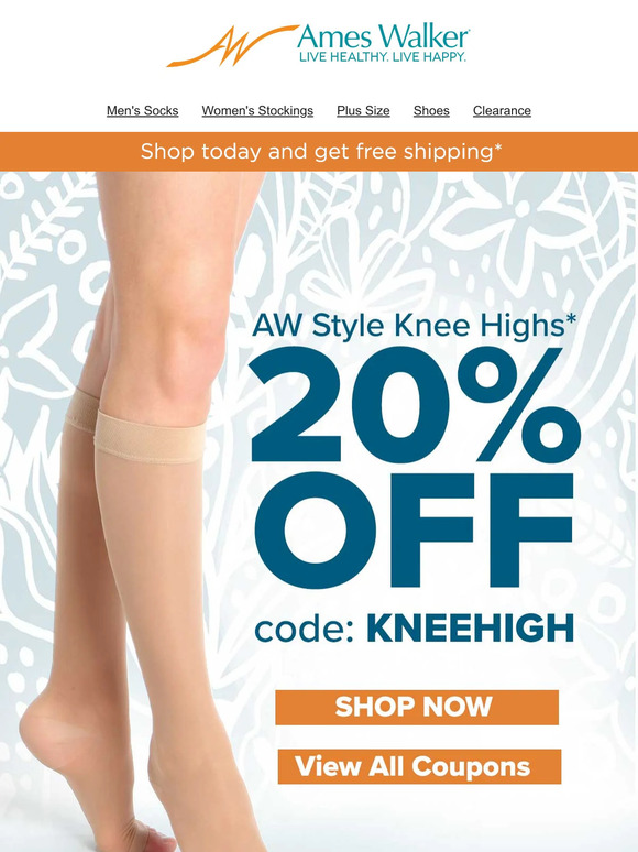 Ames Walker: 20% off Knee Highs - only at AmesWalker.com! | Milled