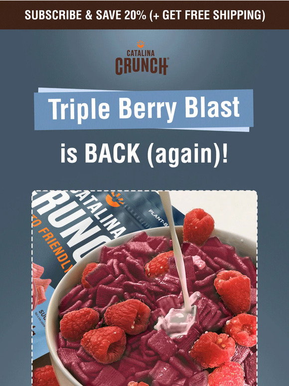 Catalina Crunch: 🍓 Triple Berry Blast Cereal IS BACK 🍓 | Milled