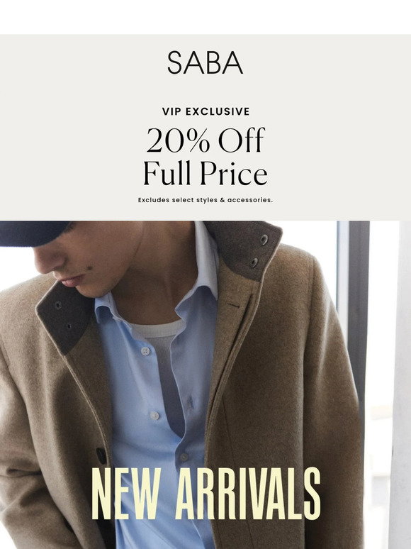 SABA: VIP 20% Off Starts Now | Milled