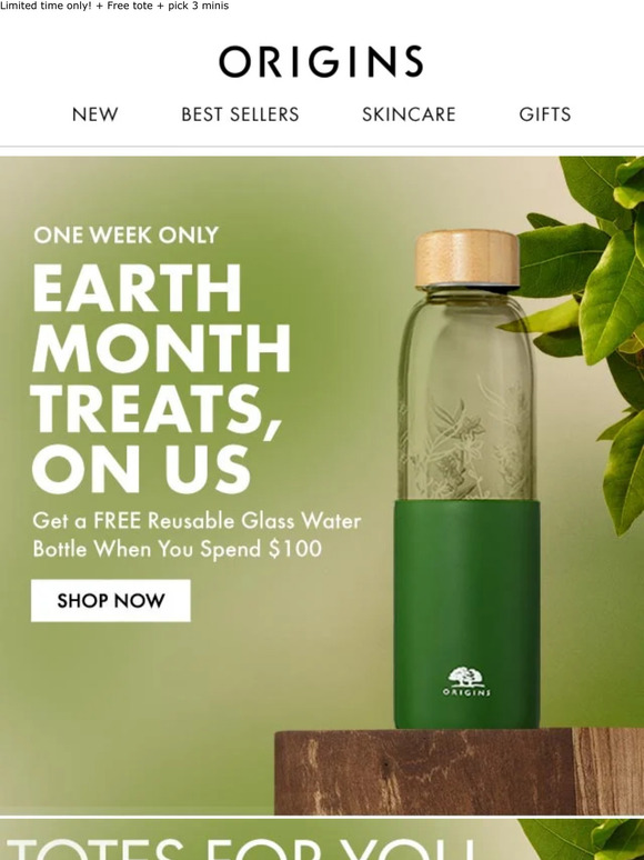 Origins: BONUS! Enjoy A Glass Water Bottle, On Us | Milled