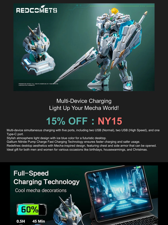 Mechdiy: Multi-Device Charging: Light Up Your Mecha World! | Milled