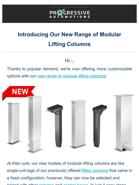 Progressive Automations: Introducing Our New Range of Modular Lifting ...