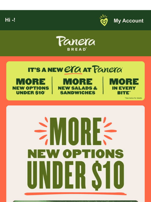 Panera Bread: New under $10. New under $10. New under $10. | Milled