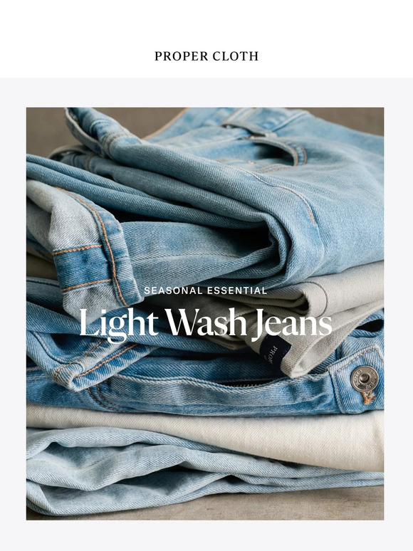 Proper Cloth: Seasonal Essential: Light Wash Jeans | Milled