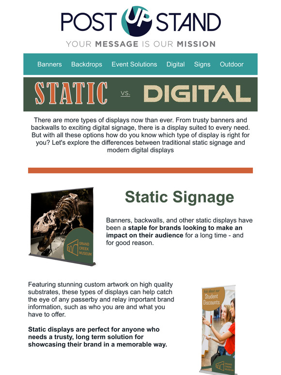 Post Up Stand: Static vs. Digital Signage: Find Out Which One is Right ...