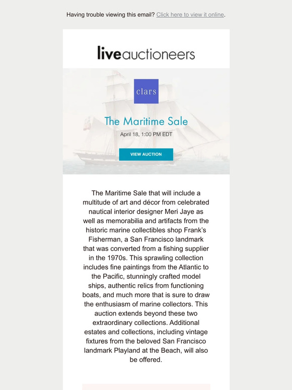 LiveAuctioneers: Clars Auction Gallery | The Maritime Sale | Milled