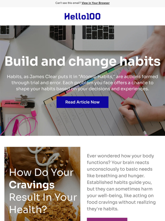 Hello100: Building and changing your habits. | Milled