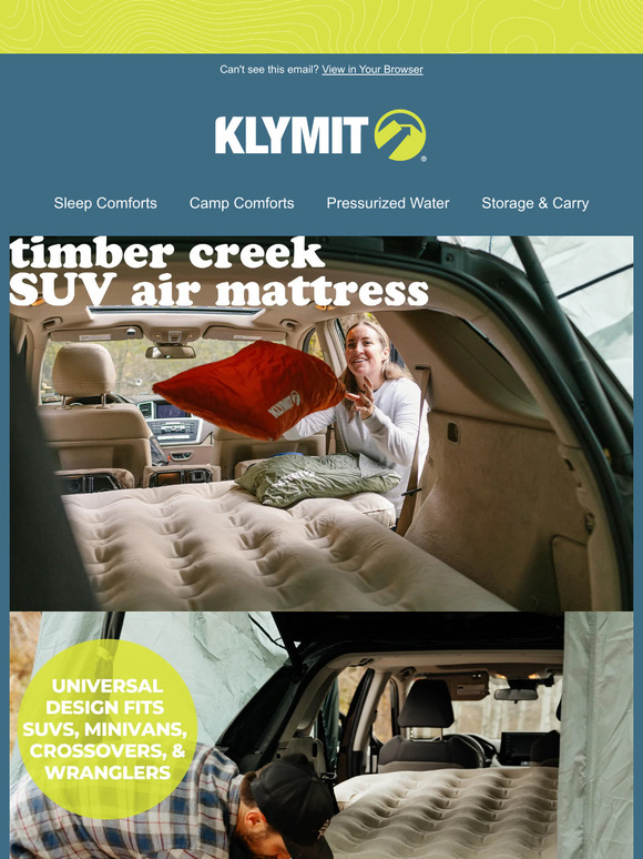 Klymit: Timber Creek SUV Mattress: A perfect addition to any car camping adventure! | Milled