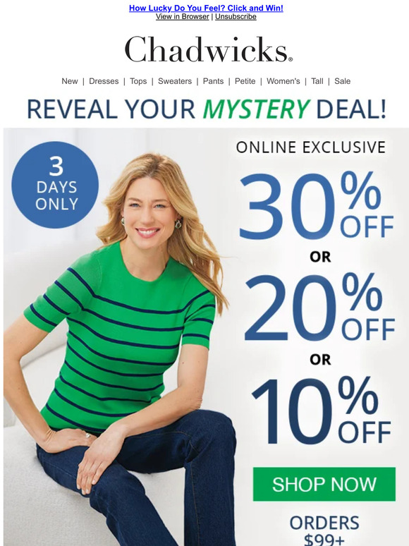 CHADWICKS™: How’s Your Mystery Event Going? How Much are You Saving Today? Wow! | Milled