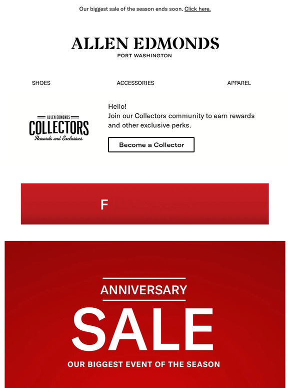 Allen Edmonds Email Newsletters: Shop Sales, Discounts, and Coupon Codes