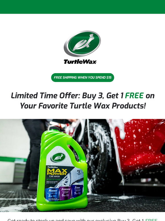 Turtle Wax: Limited Time Offer: Buy 3, Get 1 FREE on any Turtle Wax ...