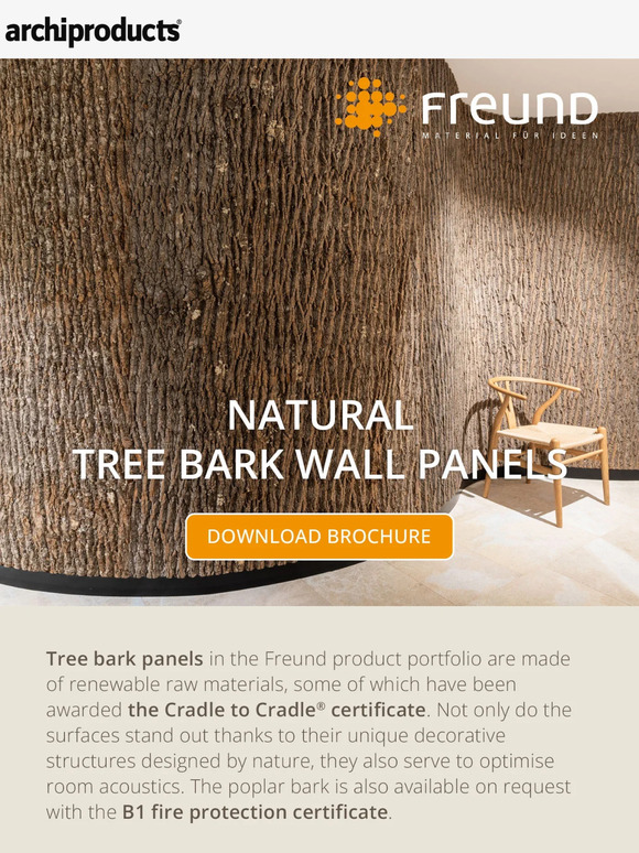 Archiproducts: Natural tree bark wall panels by Freund: easy to mount ...