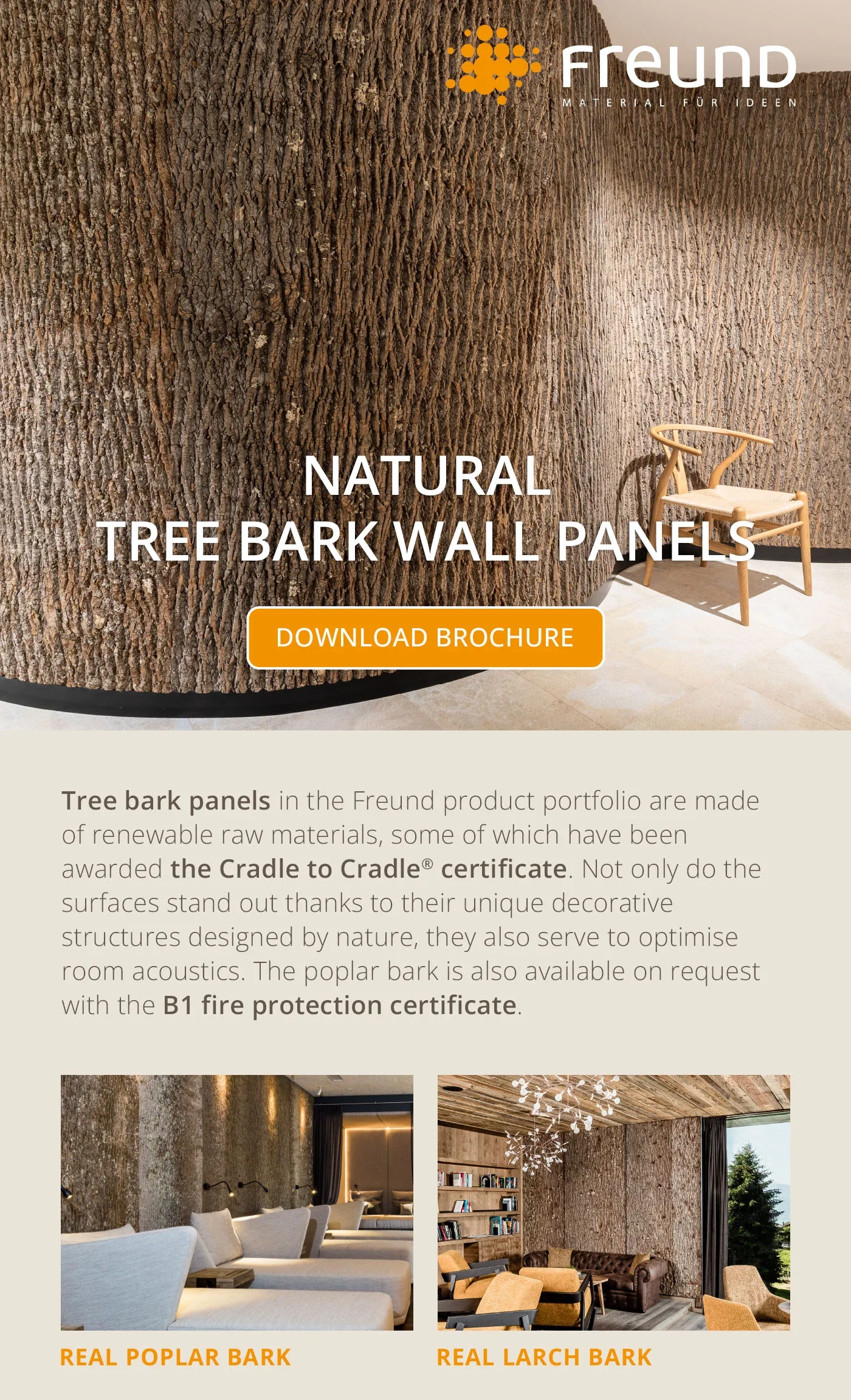 Archiproducts: Natural tree bark wall panels by Freund: easy to mount ...