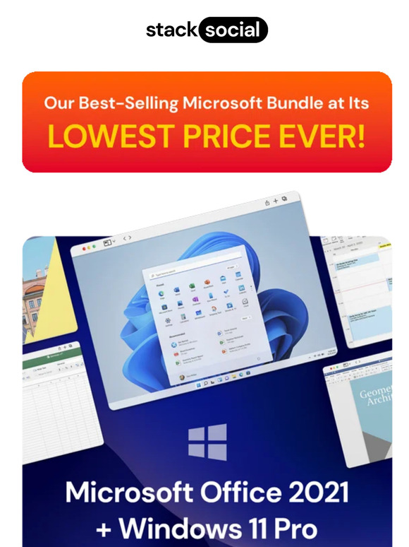 Stacksocial: 🔥 Microsoft Office & Windows 11 Pro: NOW $60 !! 🔥 | Milled