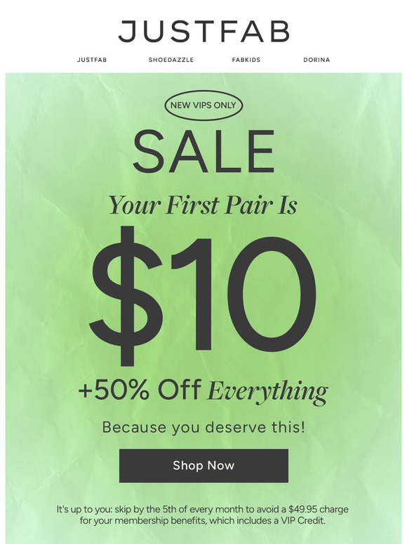 JustFab Email Newsletters: Shop Sales, Discounts, and Coupon Codes