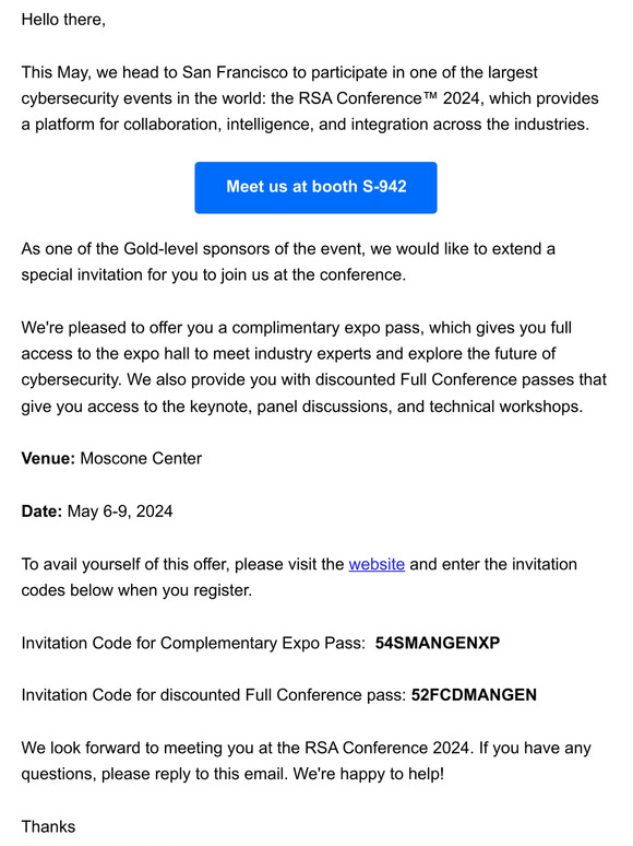 ManageEngine: Grab some free passes to attend the RSA Conference™ 2024 ...