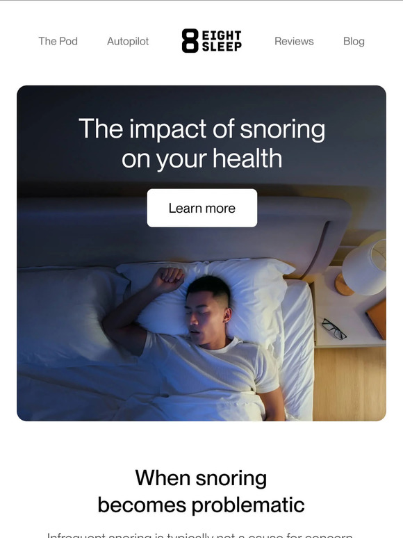 Eight Sleep: Is snoring dangerous? | Milled