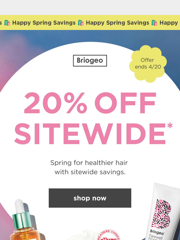 Briogeo: 🥳 TGIF! 20% off everything | Milled