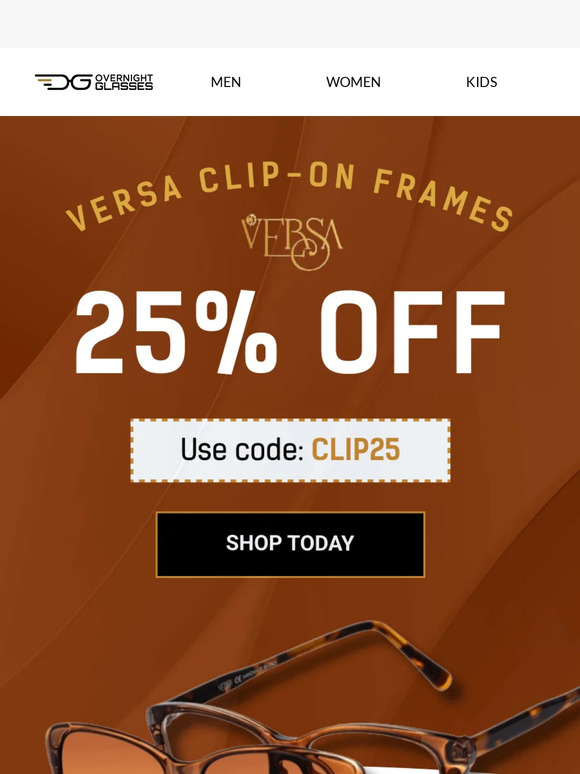 Overnight Glasses: Flash sale: Versa Frames with 25% OFF 👓 | Milled