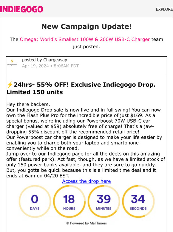 Indiegogo: 📢 Update #40 from Omega: World's Smallest 100W & 200W USB-C ...