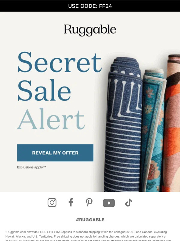 Ruggable Email Newsletters: Shop Sales, Discounts, and Coupon Codes