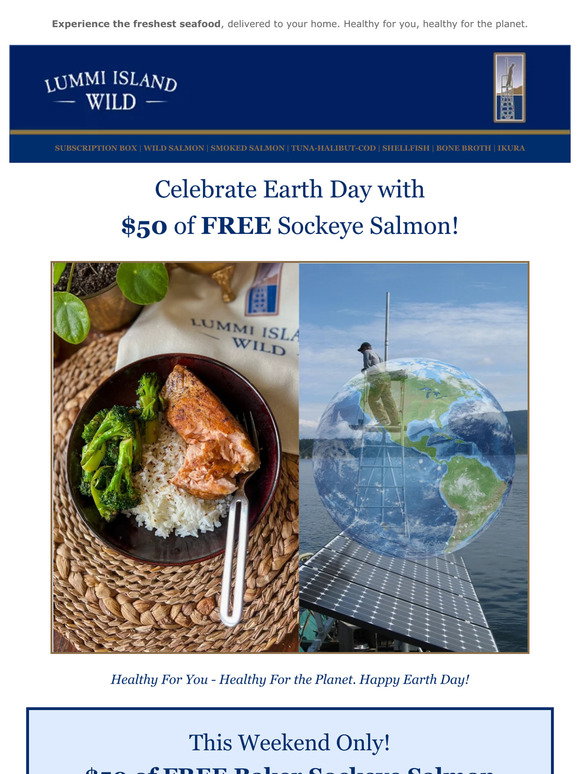 Lummi Island Wild: $50 FREE Wild Salmon For Earth Day! | Milled