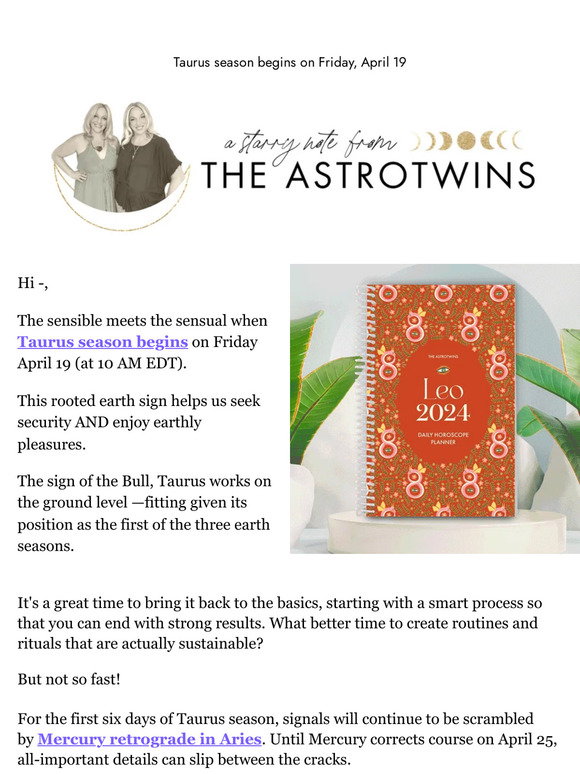 AstroTwins: ⭐️ Taurus season is here ♉️ | Milled