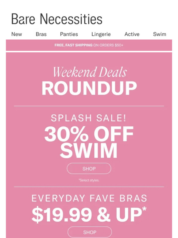 Bare Necessities: Saturday Specials: $19.99+ Bras, 30% Off Swim & More ...