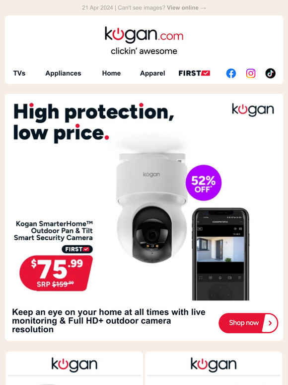 Kogan: Kogan Outdoor Smart Security Camera Only $75.99 (52% OFF ...