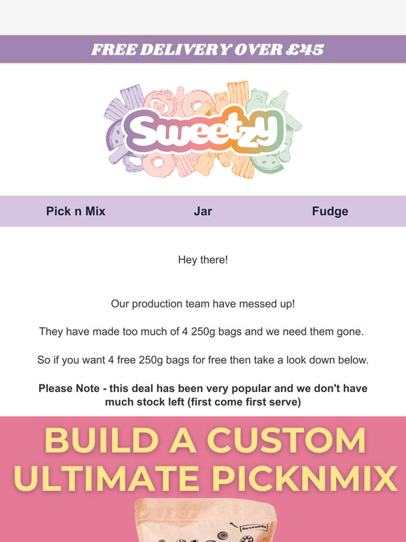 sweetzy: Last chance at 4 free bags... | Milled