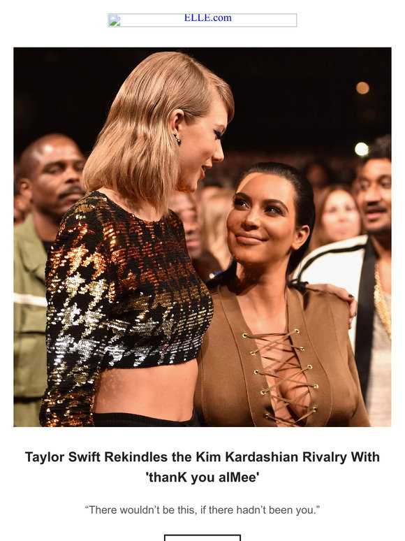 ELLE: Taylor Swift Rekindles the Kim Kardashian Rivalry With 'thanK you ...