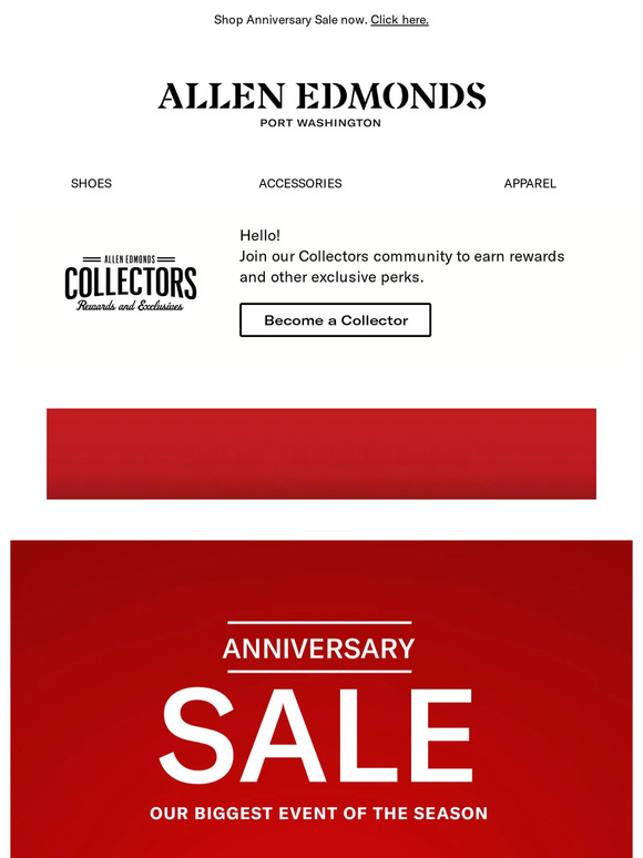 Allen Edmonds Email Newsletters: Shop Sales, Discounts, and Coupon Codes