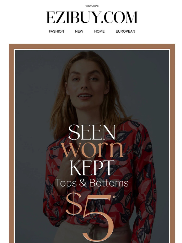 EziBuy: Ready? $5* Tops & Bottoms from our Warehouse Clearance now! | Milled