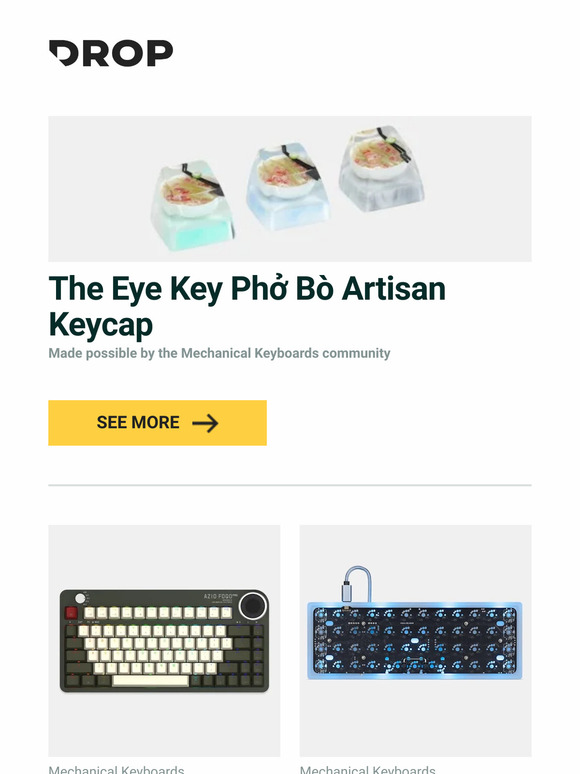 Drop: The Eye Key Phở Bò Artisan Keycap, Azio FOQO Pro Wireless Hot ...