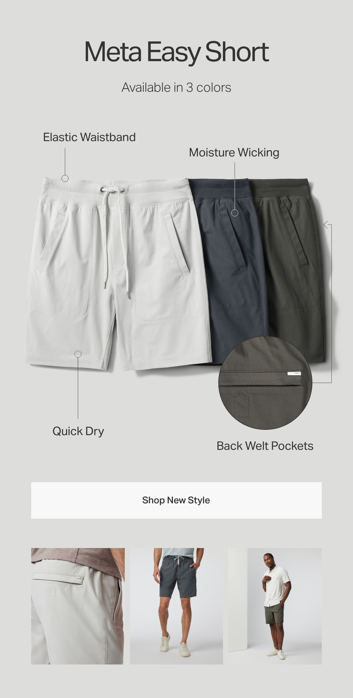 Vuori: Meet the Meta Easy Short | Milled