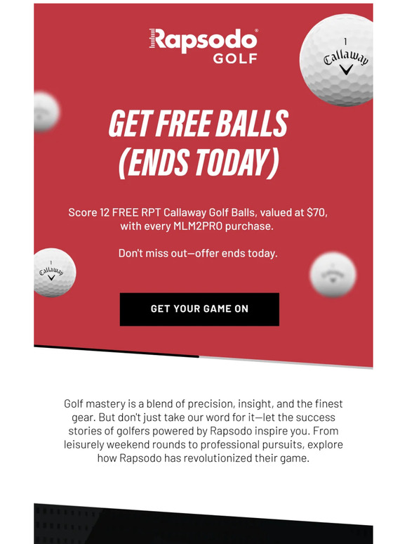 Rapsodo: Ends Today: Score Free RPT Callaway Balls | Milled