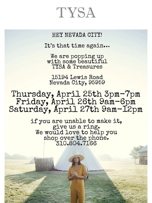 TYSA: 🎉 Nevada City, Get Ready for April 25th-27th! | Milled