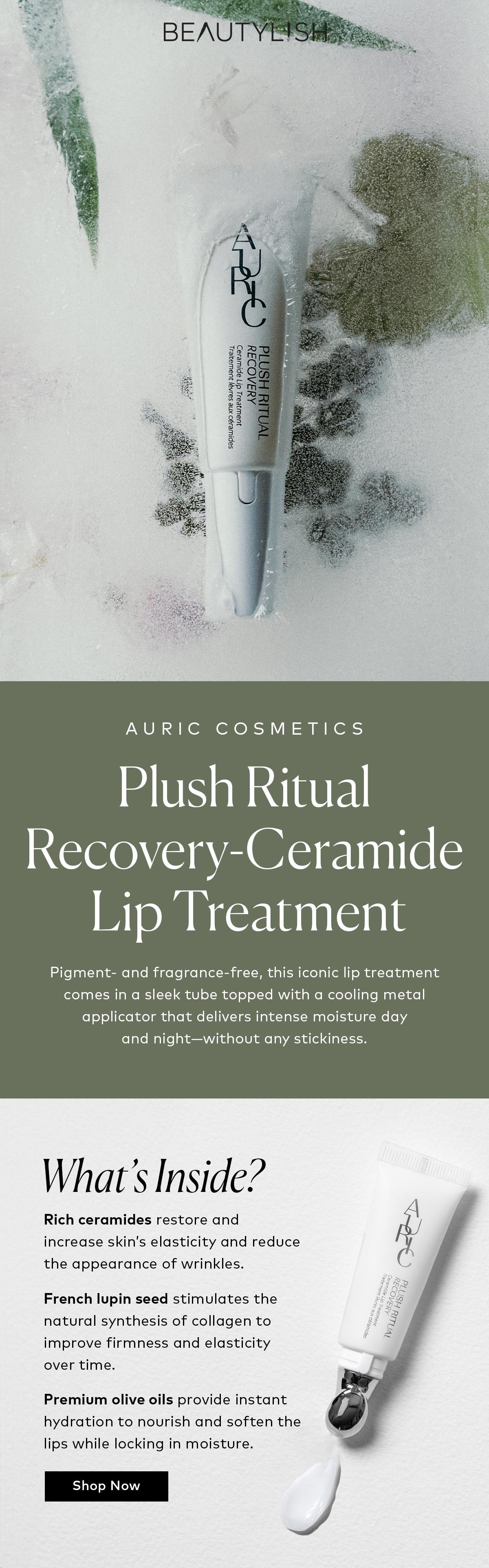 Beautylish: Auric Cosmetics’ Plush Ritual lip treatment for dry, sensitive lips | Milled