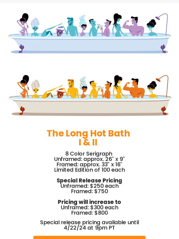 Shag Store: Shag's Latest Print - The Long Hot Bath - NOW AVAILABLE ...