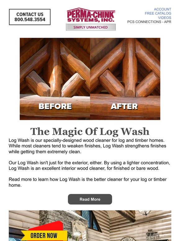 Perma-Chink Systems: Clean Your Log Home Inside & Out With Log Wash ...