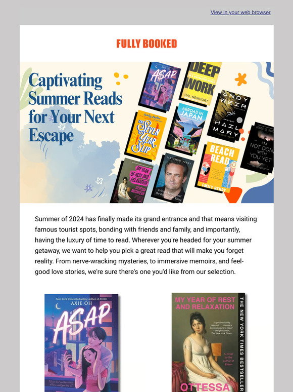 Fully Booked: 9 Captivating Summer Reads for Your Next Escape | Milled