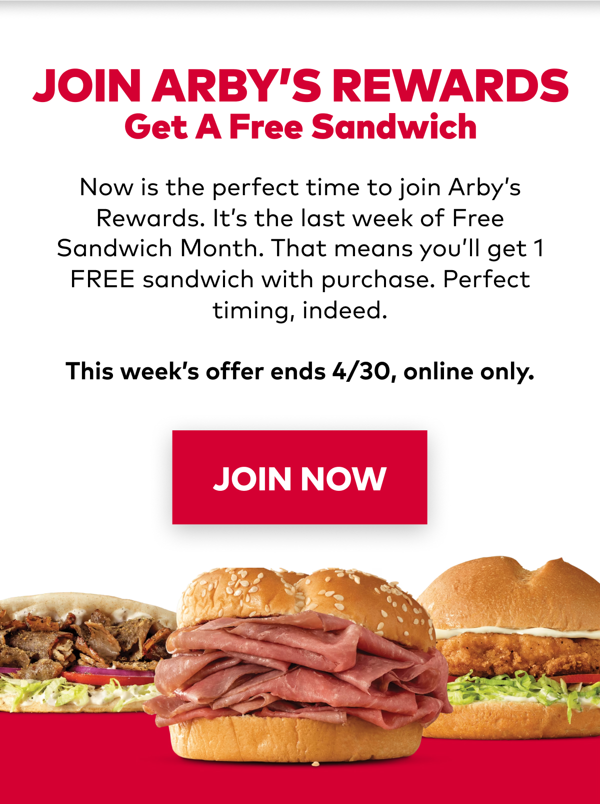 Arby's: It's the last week of Free Sandwich Month 🎉 | Milled