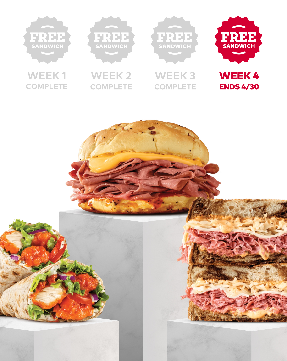 Arby's: It's the last week of Free Sandwich Month 🎉 | Milled