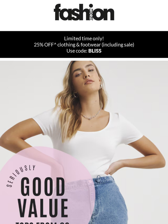 Fashion World: Hey, fancy 25% off? | Milled