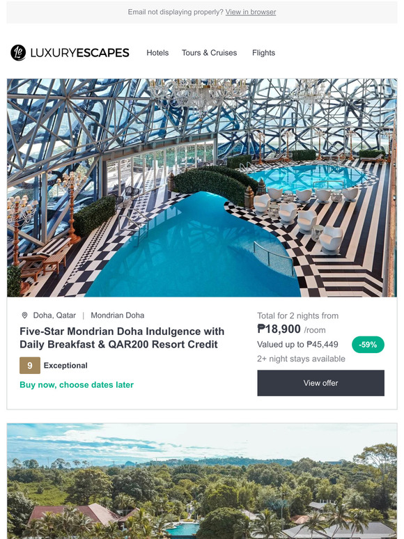 Lux Group: Stylish 5-Star Mondrian Doha Indulgence w. Stunning Rooftop ...