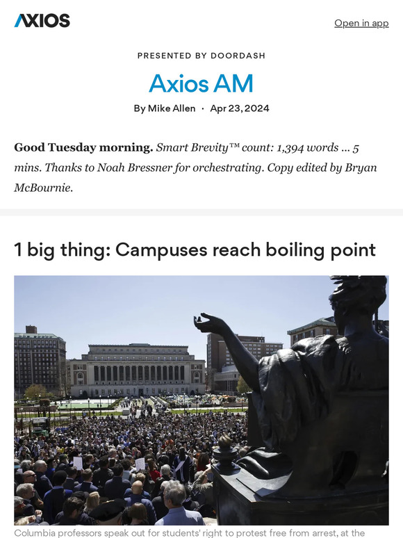 Axios: 🎓 Axios AM: Campus boiling point | Milled