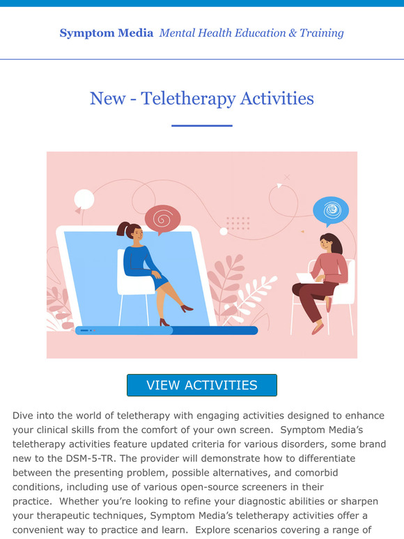 Symptom Media: Now Available - Teletherapy Activities | Milled